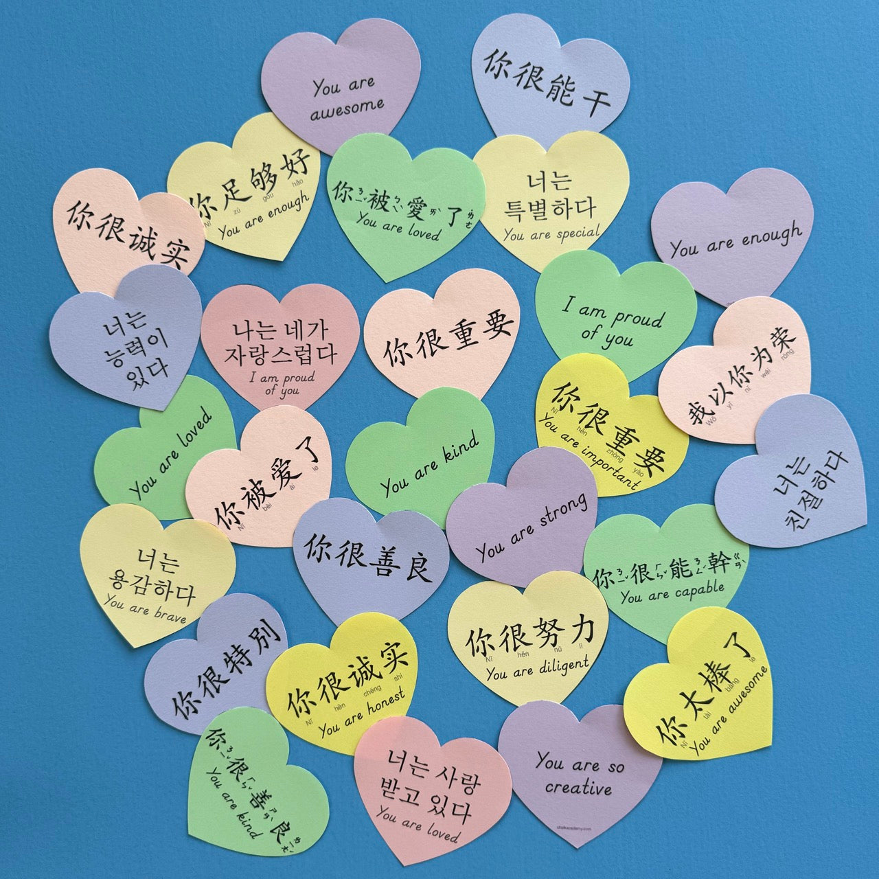 Positive Affirmation Hearts – Chalk Academy